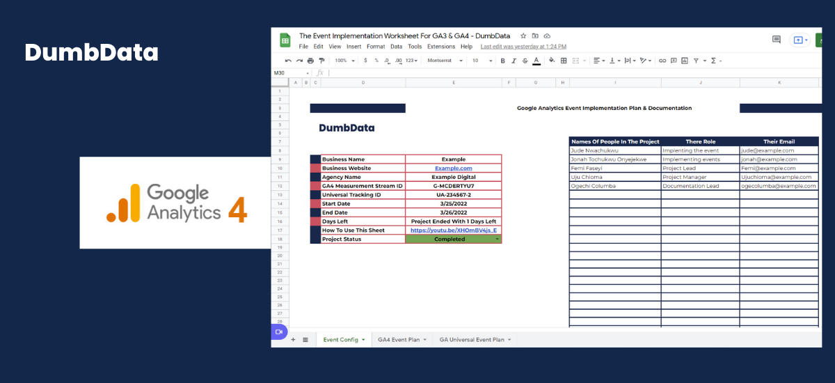 GA Event Documentation - DumbData