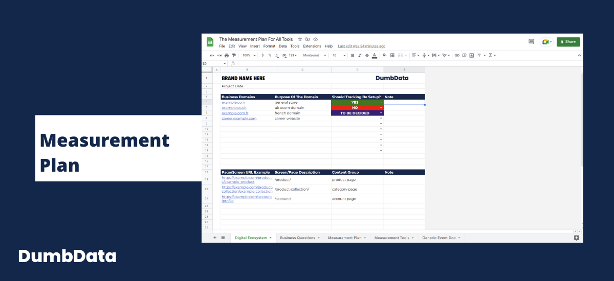 Measurement Plan Worksheet - DumbData
