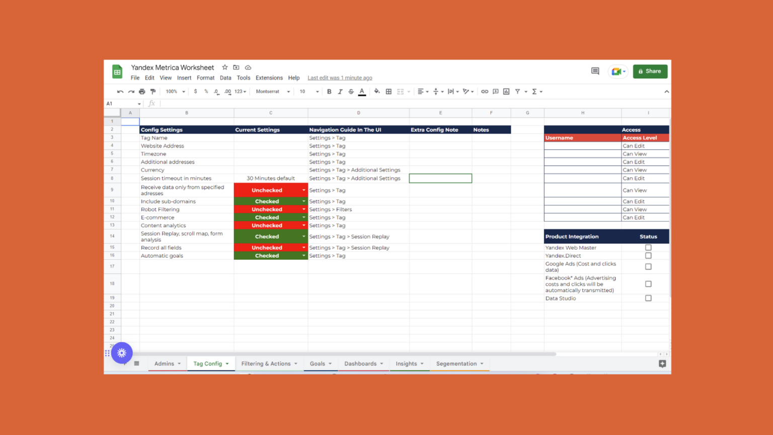 implementation worksheet - DumbData