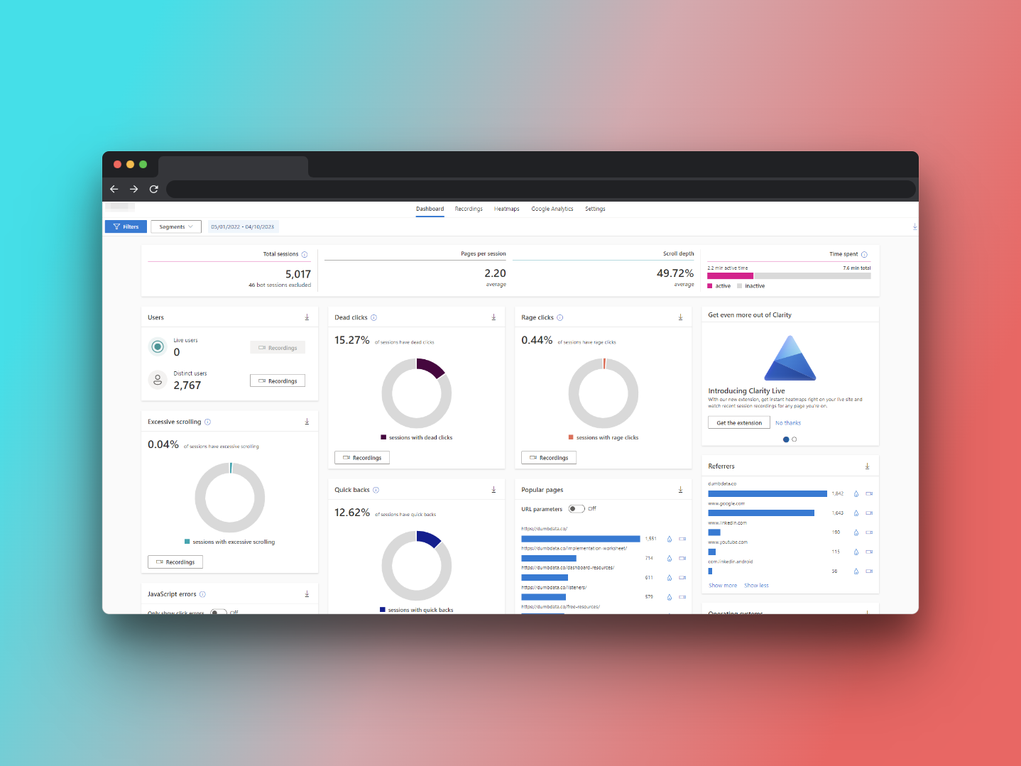 Installing Microsoft Clarity with Google Tag Manager - DumbData