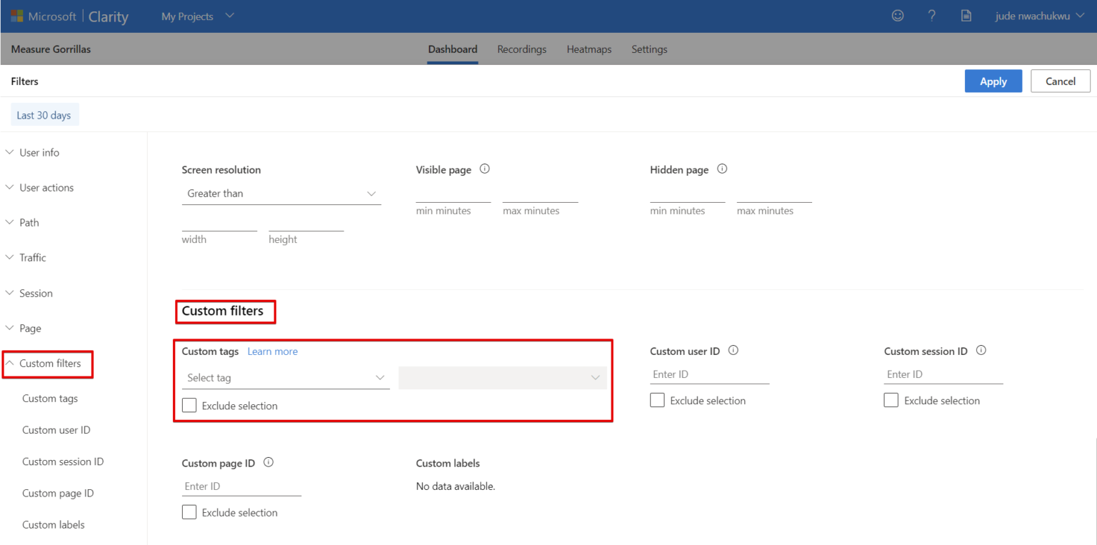 Understanding "Custom Tags" in Microsoft Clarity