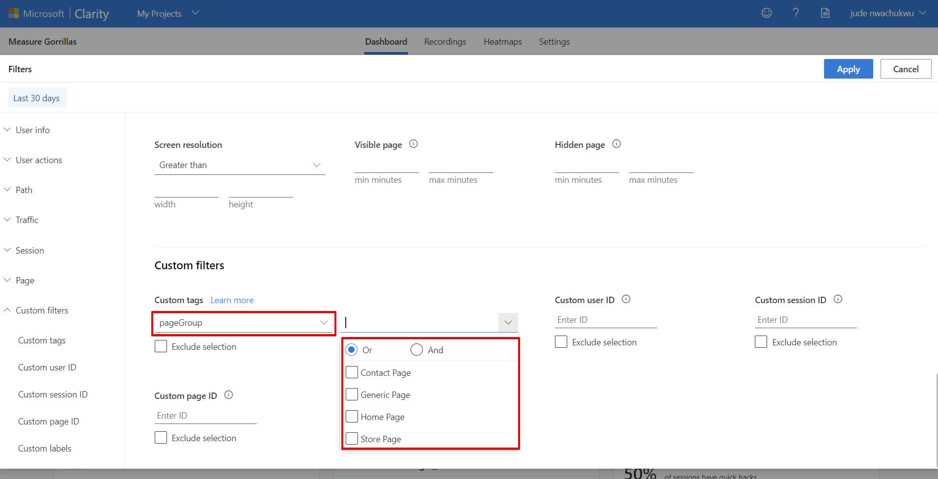 Understanding "Custom Tags" in Microsoft Clarity