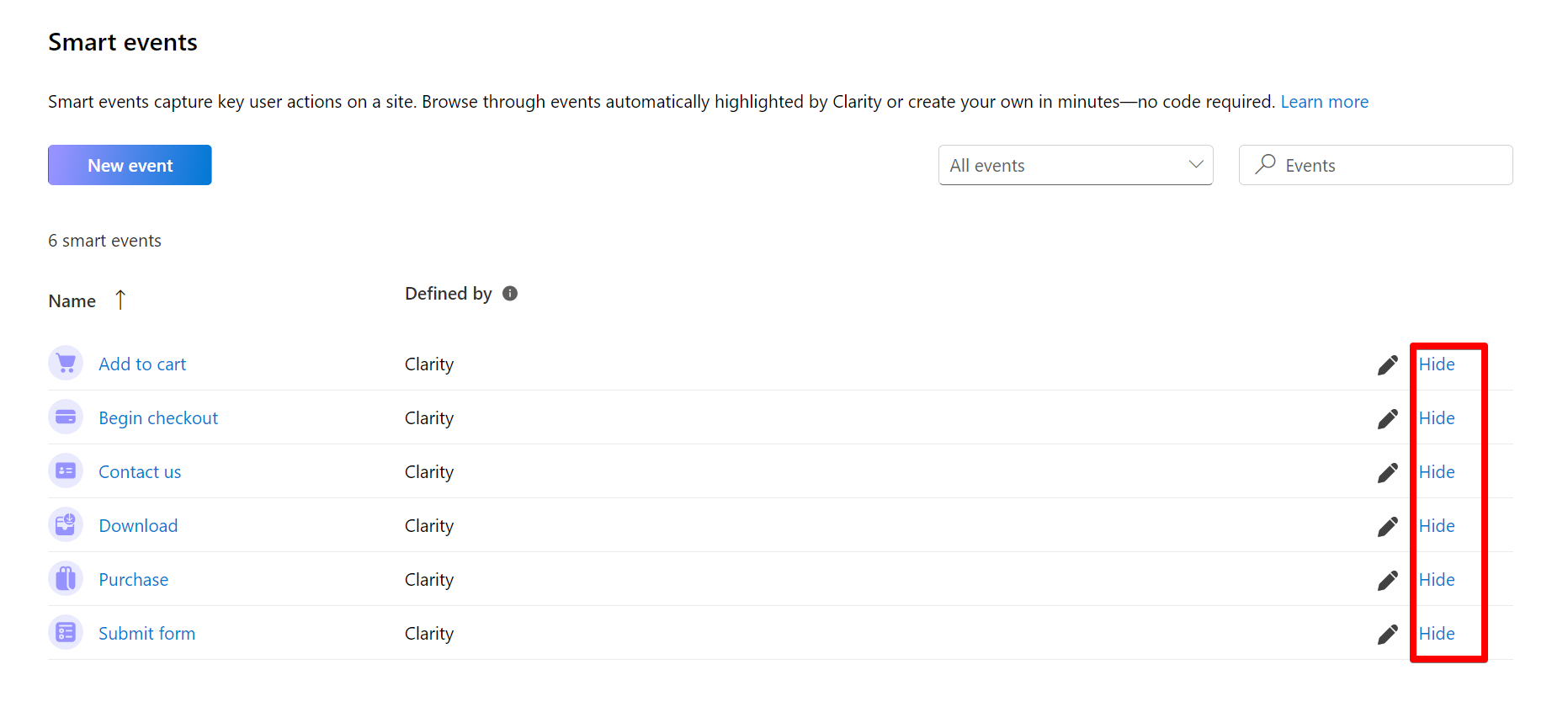 Smart Events In Microsoft Clarity: A-Z of Event Tracking In Clarity - DumbData