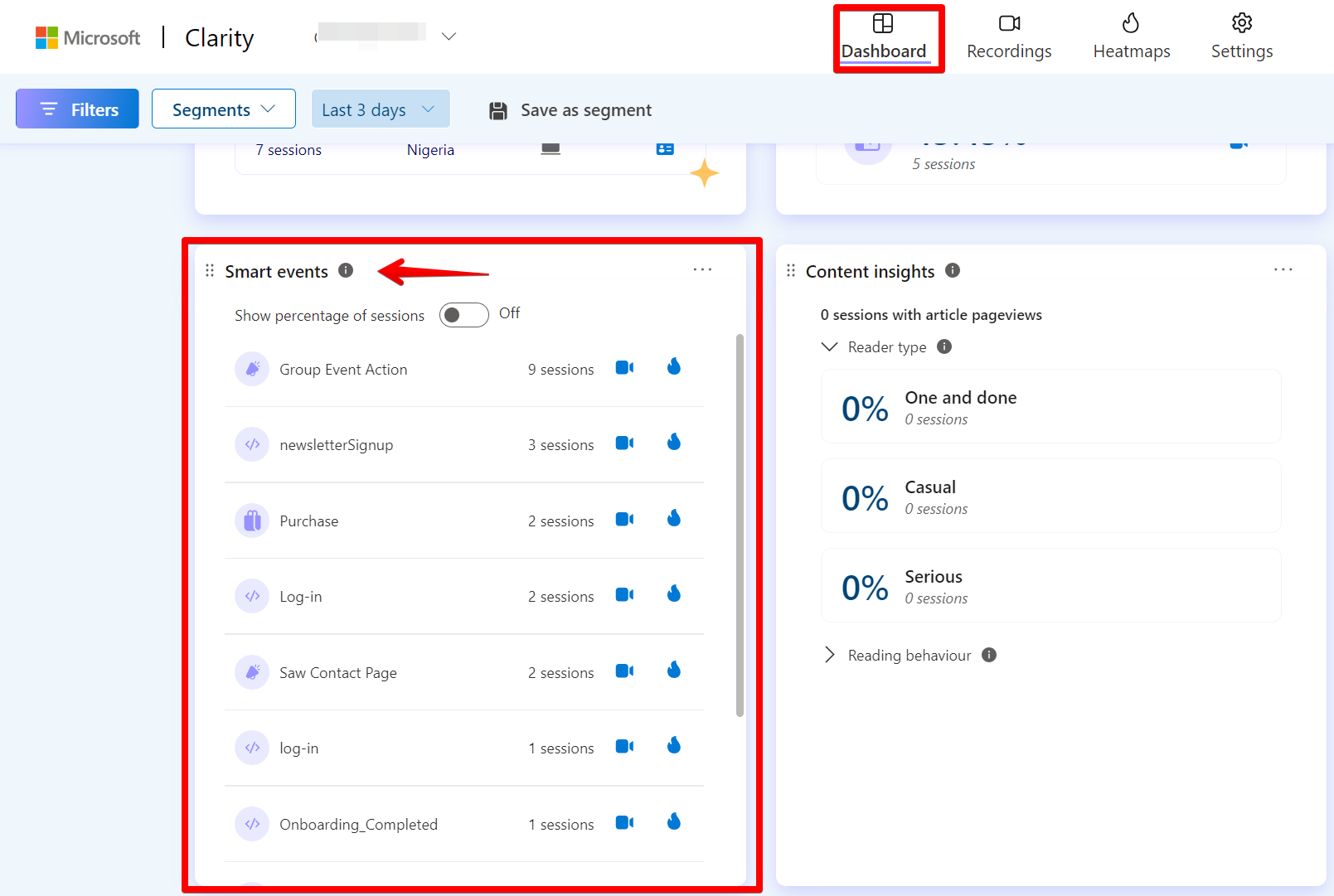 Smart Events In Microsoft Clarity: A-Z of Event Tracking In Clarity - DumbData