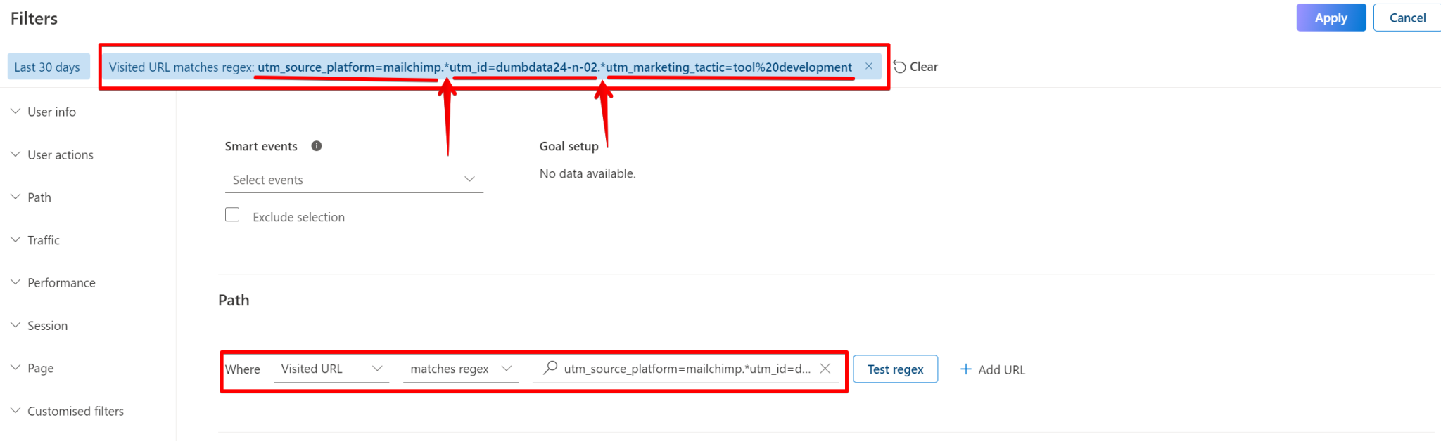 Filtering By UTMs and Exclusive GA4 UTMs In Microsoft Clarity