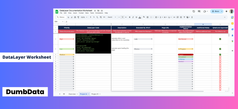 DataLayer Documentation Worksheet - DumbData