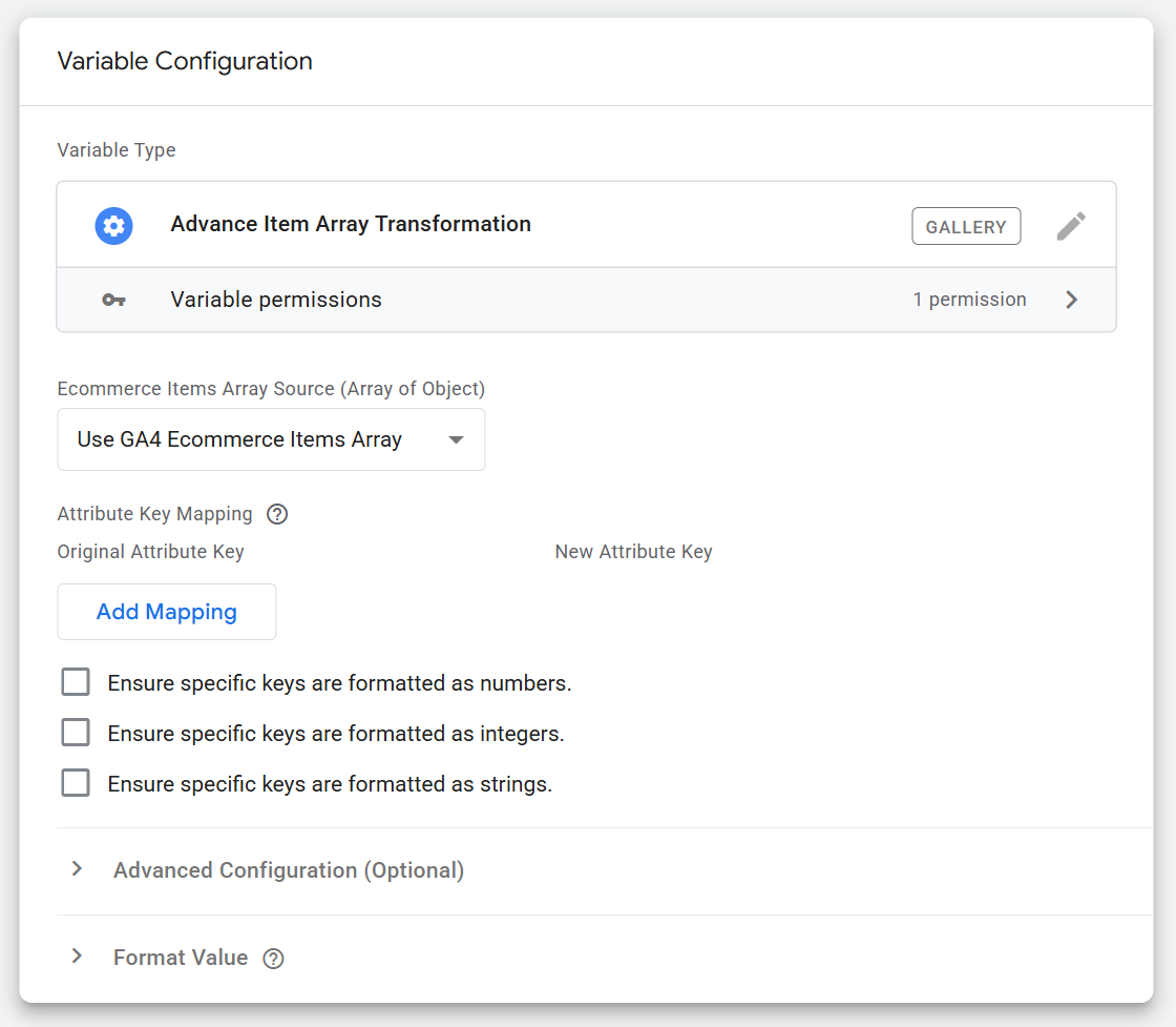 Ecommerce Item Array Mapping In GTM (No Code Method)